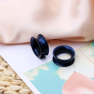 Jewseen Soft Silicone Gauges Ear Plugs Flexible Ear Gauges 6g to 1'' Double Flared Flesh Tunnels 8Pcs Piercing Jewelry