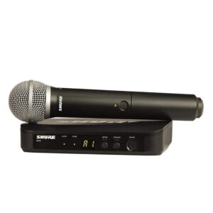 shure blx24/pg58 uhf wireless microphone system - perfect for church, karaoke, vocals - 14-hour battery life, 300 ft range | includes pg58 handheld vocal mic, single channel receiver | j11 band