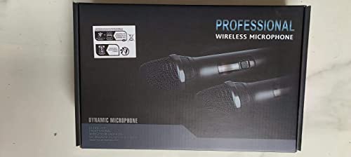 FerBuee Wireless Microphone Dual Professional Cordless Dynamic Mic Handheld Microphone System for Amplifier, PA System, Karaoke, Meeting, Party, Church, DJ, Wedding, 100ft