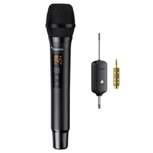 maono wireless microphone, uhf handheld cordless dynamic mic, 20 uhf frequencies karaoke mic, cordless microphone for singing, karaoke, dj, singing, church, speech, wedding,262 ft range (wm760 a1)