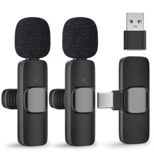 kmag mini wireless lavalier microphones for iphone 15 android phone laptop computer usb c small wireless microphone for video recording vlogging tiktok youtube with an extra usb adapter