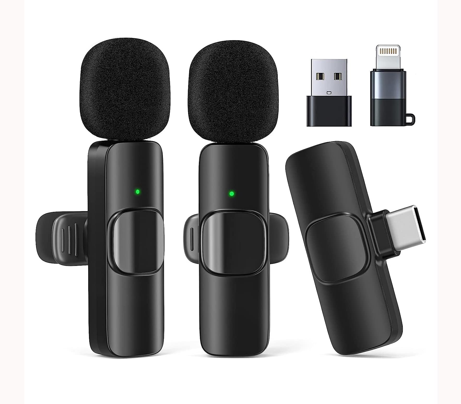 Z Innovations Wireless Lavalier Microphone, Dual Omnidirectional, Plug-and-Play, Compatible with iOS and Android, Ideal for Vlogging, Live Streaming, Interviewing, and Recording