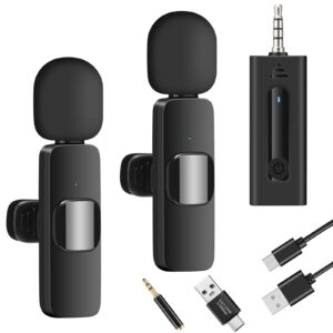 bzxzb wireless microphone for camera/computer/laptop/macbook/phone, professional lavalier lapel mic for video recording, youtube, vlog, tiktok, interview