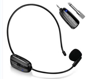 xiaokoa 2.4g wireless microphone headset, 50m stable transmission, dual micro usb charging, compatible with pa systems