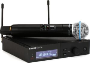 shure slxd24/b58 wireless microphone system with beta58a handheld vocal mic, slxd24/b58-j52