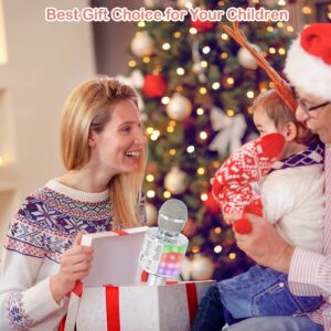 Verkstar Karaoke Microphone, 5-in-1 Wireless Bluetooth Karaoke Mic for Adults Kids, Handheld Mics Speaker with LED Lights,Christmas Birthday Gifts for All Ages