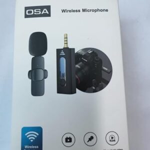 OSA Wireless Lavalier Microphone, wireless Microphone for iPhone, Android Phone, Camera, Clip-on Plug & Play Auto-sync and Noise Reduction for Video Recording, Interview