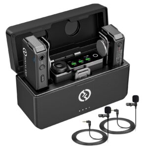 hollyland lark max wireless microphone bundle with 3.5mm external clip on lavalier mic