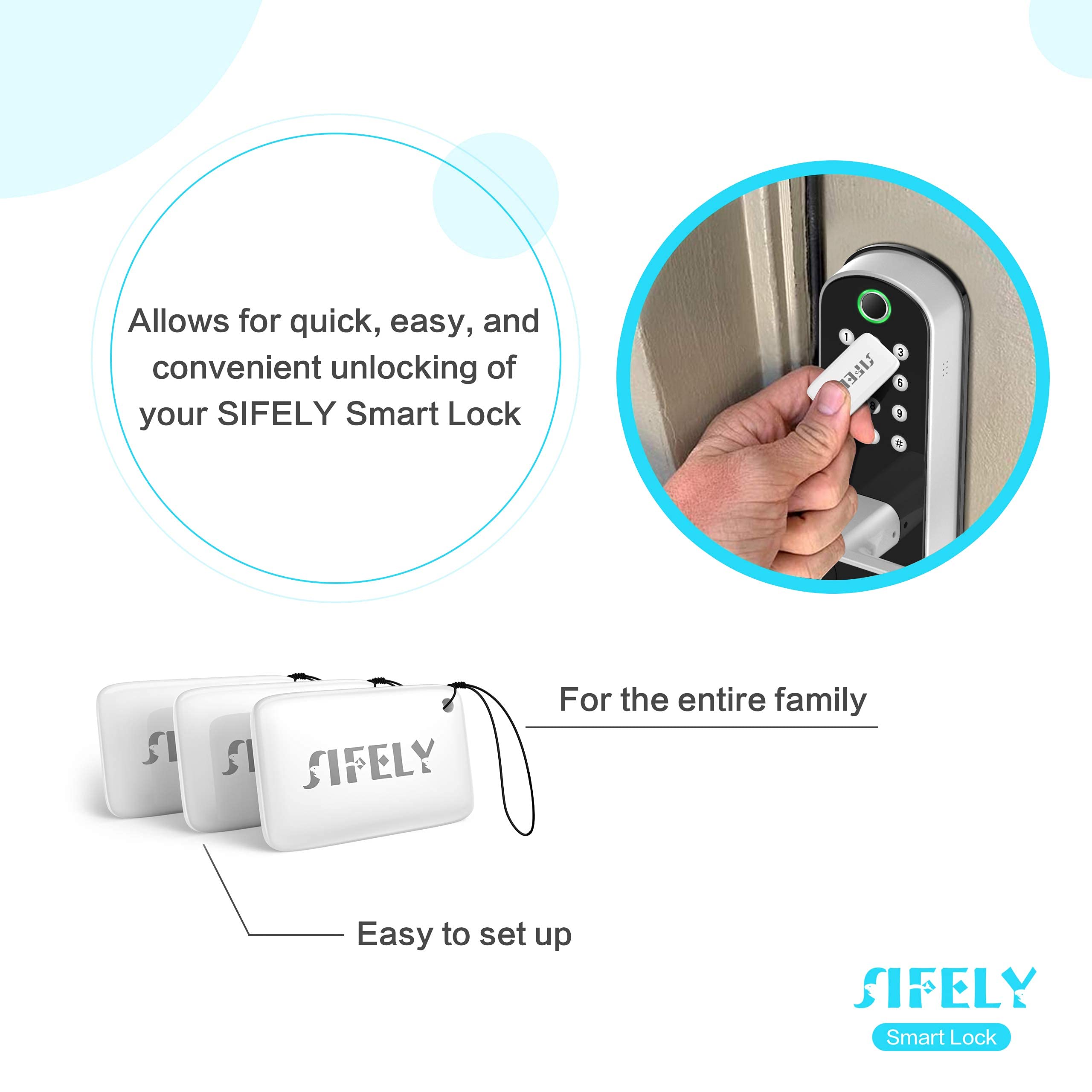 Sifely Smart Lock, Keyless Entry Keypad, Fingerprint, Biometric, Passcode Code, Digital Door Lock (Fob)