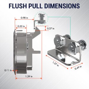 LATCH.IT RV Flush Latch Lock | 2 Pack Chrome Flush Slam Latch | Flush Mount Latch | 100% Metal Boat Latch | Heavy Duty RV Boat Lid Lock | Fits Lock Holes w/Diameter of 2” & Door Thickness up to 0.5”!