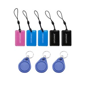 8 packs smart ic card,rfid m1 13.56mhz fob contactless key fob for catchface smart door locks