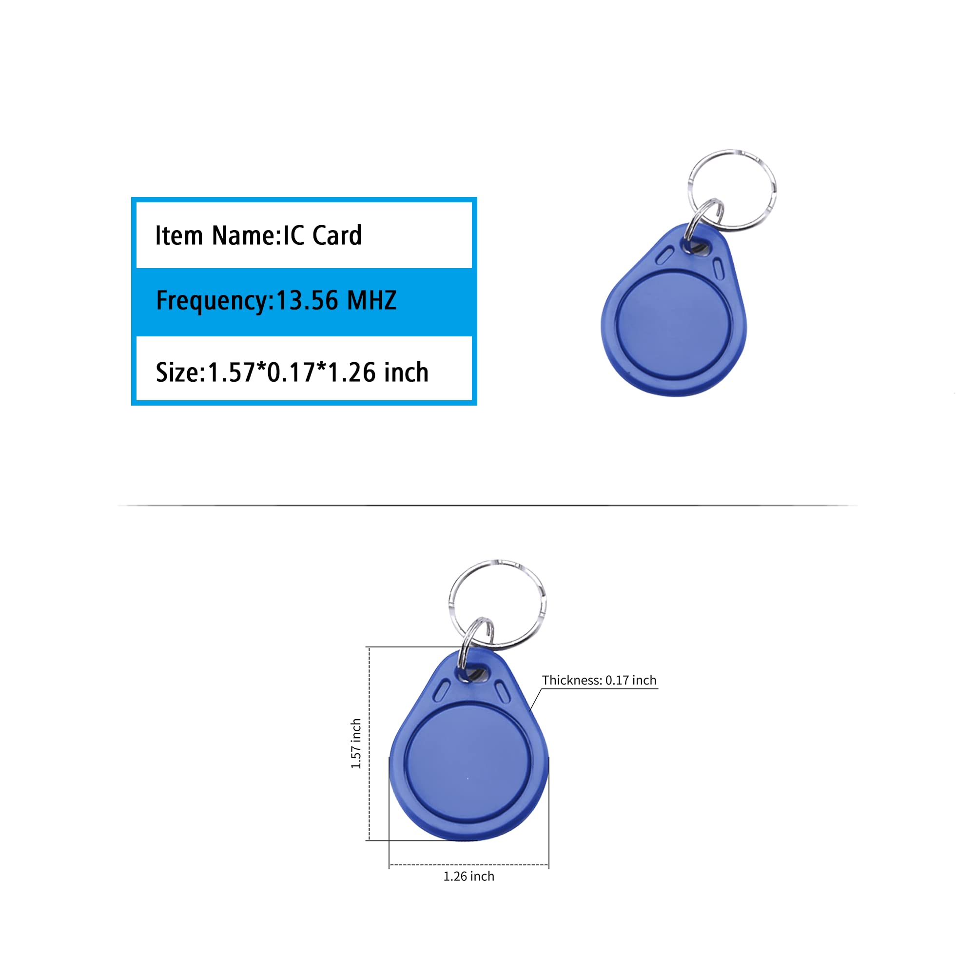 8 Packs Smart IC Card,RFID M1 13.56Mhz Fob Contactless Key Fob for CATCHFACE Smart Door Locks