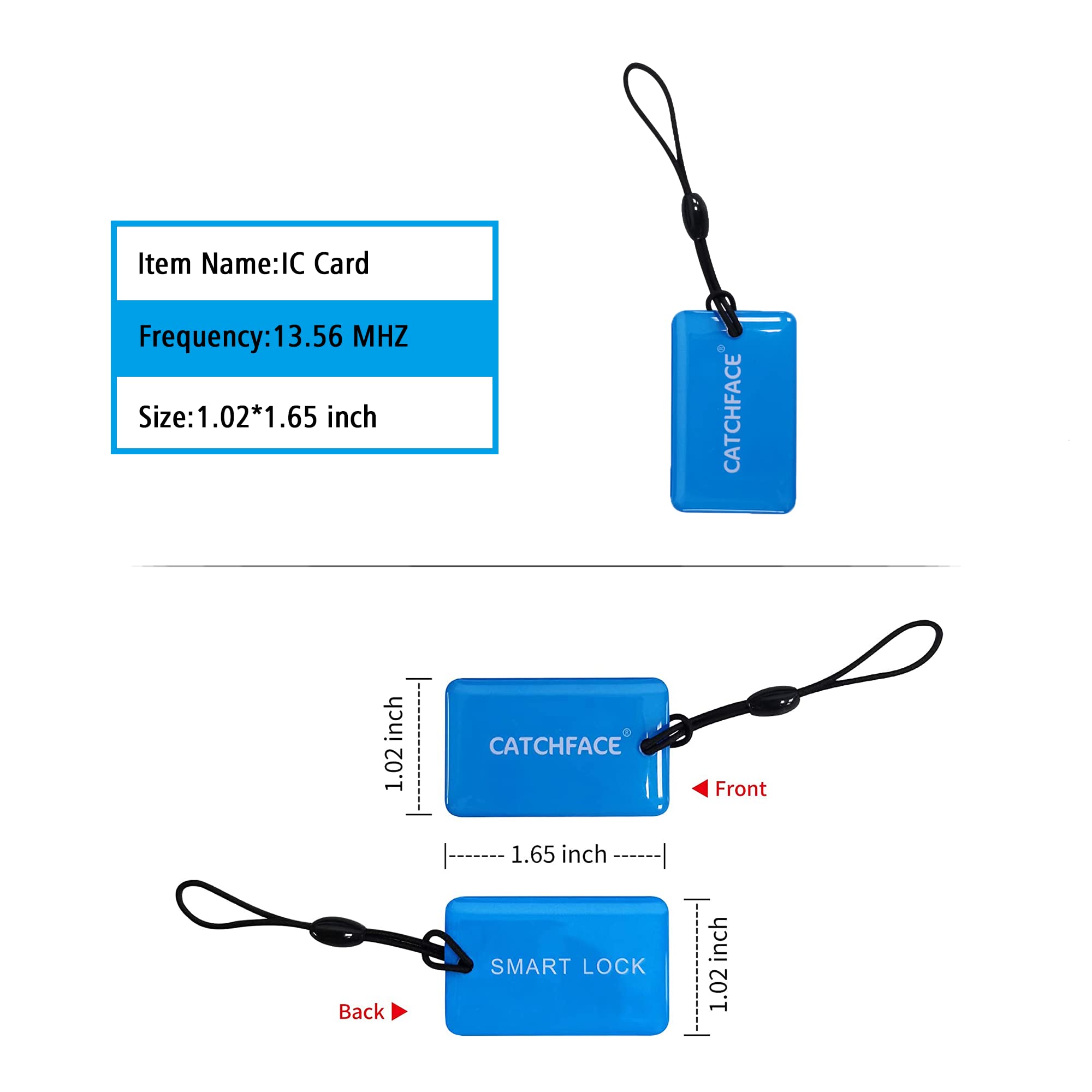 8 Packs Smart IC Card,RFID M1 13.56Mhz Fob Contactless Key Fob for CATCHFACE Smart Door Locks