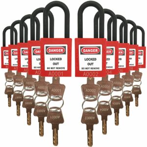 SAFBY Lockout Tagout Locks Loto Safety Padlock, Keyed Differently, OSHA Loto Safe Padlocks for Lock Out Tag Out Stations and Devices