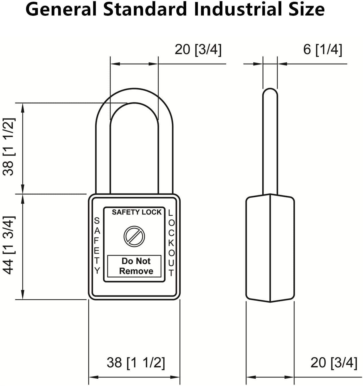 SAFBY Lockout Tagout Locks Loto Safety Padlock, Keyed Differently, OSHA Loto Safe Padlocks for Lock Out Tag Out Stations and Devices