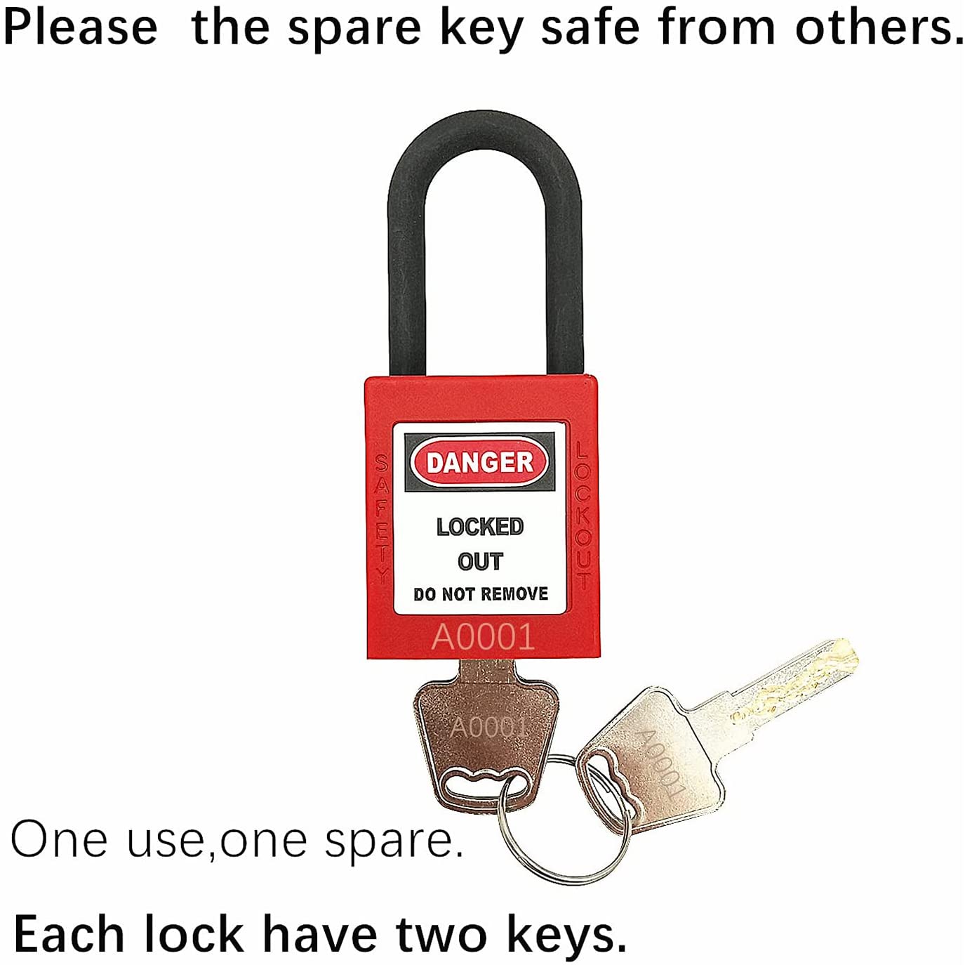 SAFBY Lockout Tagout Locks Loto Safety Padlock, Keyed Differently, OSHA Loto Safe Padlocks for Lock Out Tag Out Stations and Devices