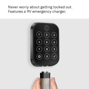 Yale Assure Lock 2 with Wi-Fi, Black Connected Keypad Smart Lock for Front Door or Back, Door lock with Code and Back-Up Key, YRD410-WF1-BSP