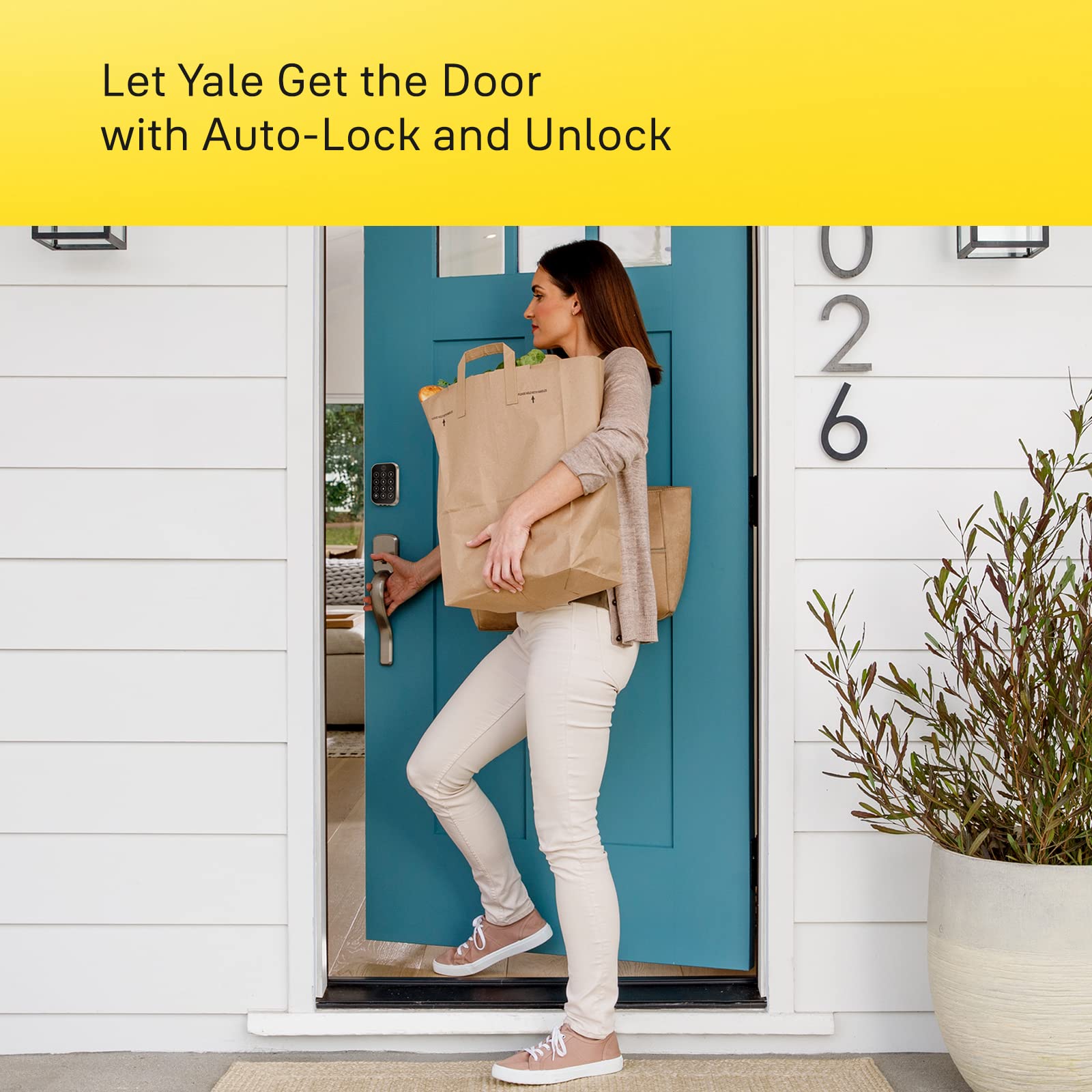 Yale Assure Lock 2 with Wi-Fi, Black Connected Keypad Smart Lock for Front Door or Back, Door lock with Code and Back-Up Key, YRD410-WF1-BSP