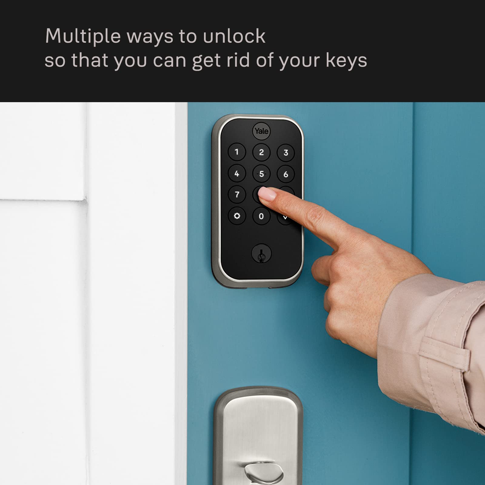 Yale Assure Lock 2 with Wi-Fi, Black Connected Keypad Smart Lock for Front Door or Back, Door lock with Code and Back-Up Key, YRD410-WF1-BSP