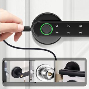 Myuilor Fingerprint Door Lock Door Knob with Keypad Keyless Entry Door Lock with Handle for Home Hotel Office Apartment Bedroom