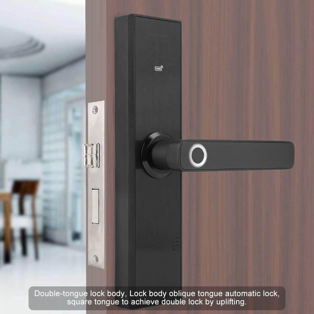 Fingerprint and Touchscreen Smart Lock, 4-in-1Home Security Smart Lock, Biometric Fingerprint Lock, Anti-Peeping Intelligent Security Smart Door Lock, Match Home Aesthetics (Black)