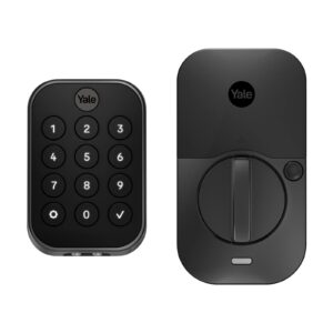 yale home assure lock 2 deadbolt, black suede keyless entry door lock with digital touchscreen keypad and bluetooth connectivity (no wi-fi), yrd430-ble-bsp