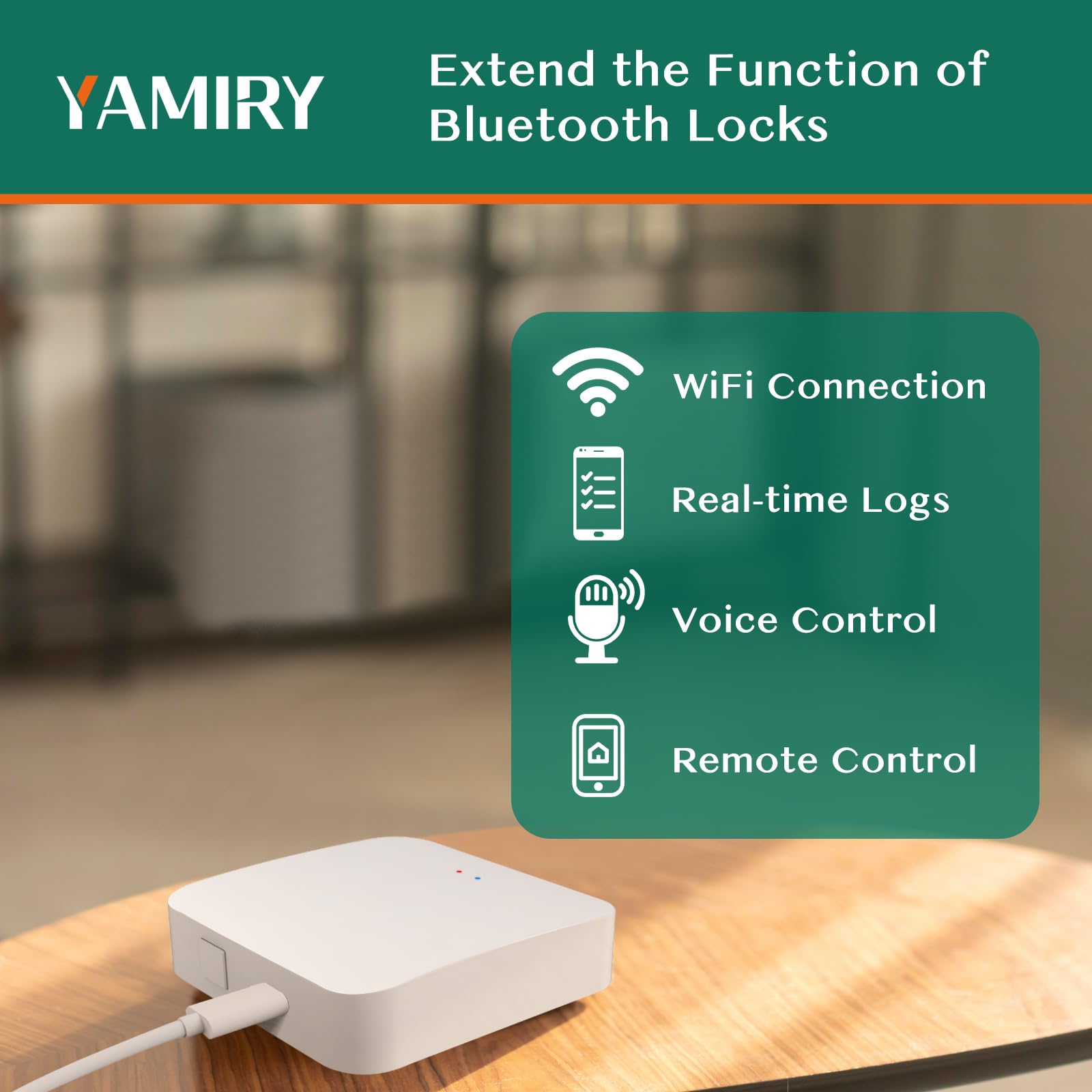 Smart Lock with WIFI Gateway (Included), Remote Control Anywhere,Voice Control Compatible with Alexa and Google Home