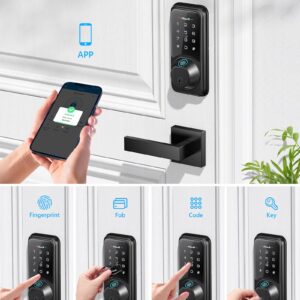 WiFi Smart Lock, DK07 Fingerprint Door Lock with APP Control, G2 Gateway Included