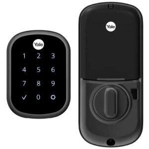 yale assure deadbolt lock, black suede keyless non-connected entry door lock with digital keypad touchscreen for code entry, ‎yrd256-nr-bsp