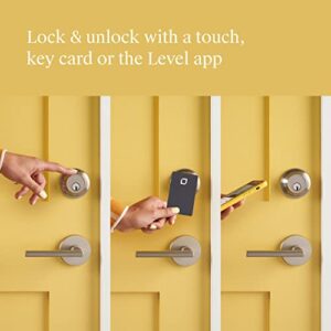 Level Home Inc. Level Lock Smart Lock Touch Edition - Smart Deadbolt for Keyless Entry Using Touch, Key Card or Smartphone, Bluetooth Lock, Compatible with Apple HomeKit, Satin Nickel