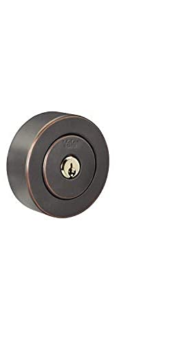 Yale Home 4881K19FR Flat Round Single Cylinder, Oil Rubbed Bronze Deadbolt