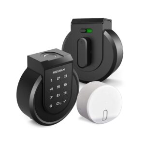 securam touch smart lock with smart hub, wi-fi, fingerprint, code, app, high-security keys, and voice control, easy installation, bluetooth enabled