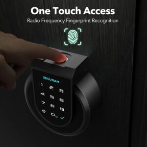 SECURAM Touch Smart Lock with Smart Hub, Wi-Fi, Fingerprint, Code, App, High-Security Keys, and Voice Control, Easy Installation, Bluetooth Enabled