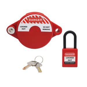 sawisphy gate valve lockout with safety padlock for water spigot faucet locks outdoor petroleum gas 1 to 2-1/2 inch lock out device 1 pack