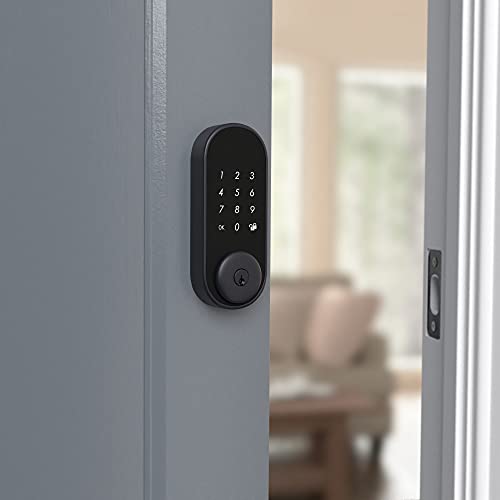 Amazon Basics Grade 2 Contemporary Electronic Touchscreen Deadbolt Door Lock - Matte Black