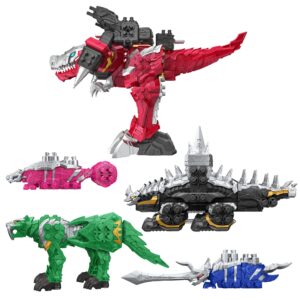 power rangers dino fury megazord mega pack 5-pack zord action figure toys for kids ages 4 and up (amazon exclusive)