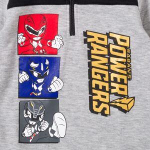 Power Rangers Toddler Boys Fleece Half Zip Hoodie Gray 4T