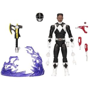 power rangers lightning collection remastered mighty morphin black ranger 6-inch action figure, toys for boys and girls ages 4 and up