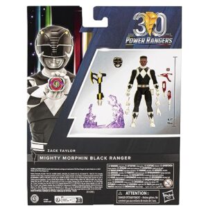 Power Rangers Lightning Collection Remastered Mighty Morphin Black Ranger 6-Inch Action Figure, Toys for Boys and Girls Ages 4 and Up