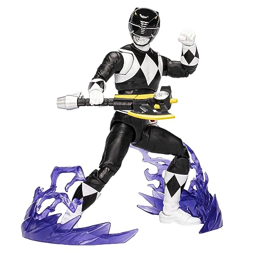 Power Rangers Lightning Collection Remastered Mighty Morphin Black Ranger 6-Inch Action Figure, Toys for Boys and Girls Ages 4 and Up