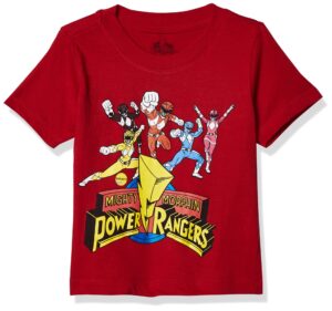 power rangers toddler boys short sleeve t-shirt, red, 5t