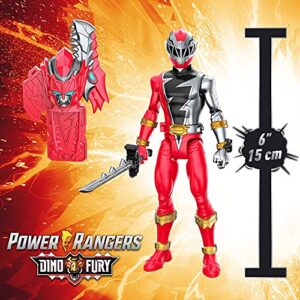 Power Rangers Dino Fury 5 Team Multipack 6-Inch Action Figure Toys with Keys and Chromafury Saber Weapon Accessories (Amazon Exclusive)