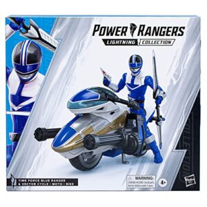 Power Rangers Lightning Collection Time Force Blue Ranger and Vector Cycle Action Figures with Accessories, Ages 4 and Up, Collectible Toys