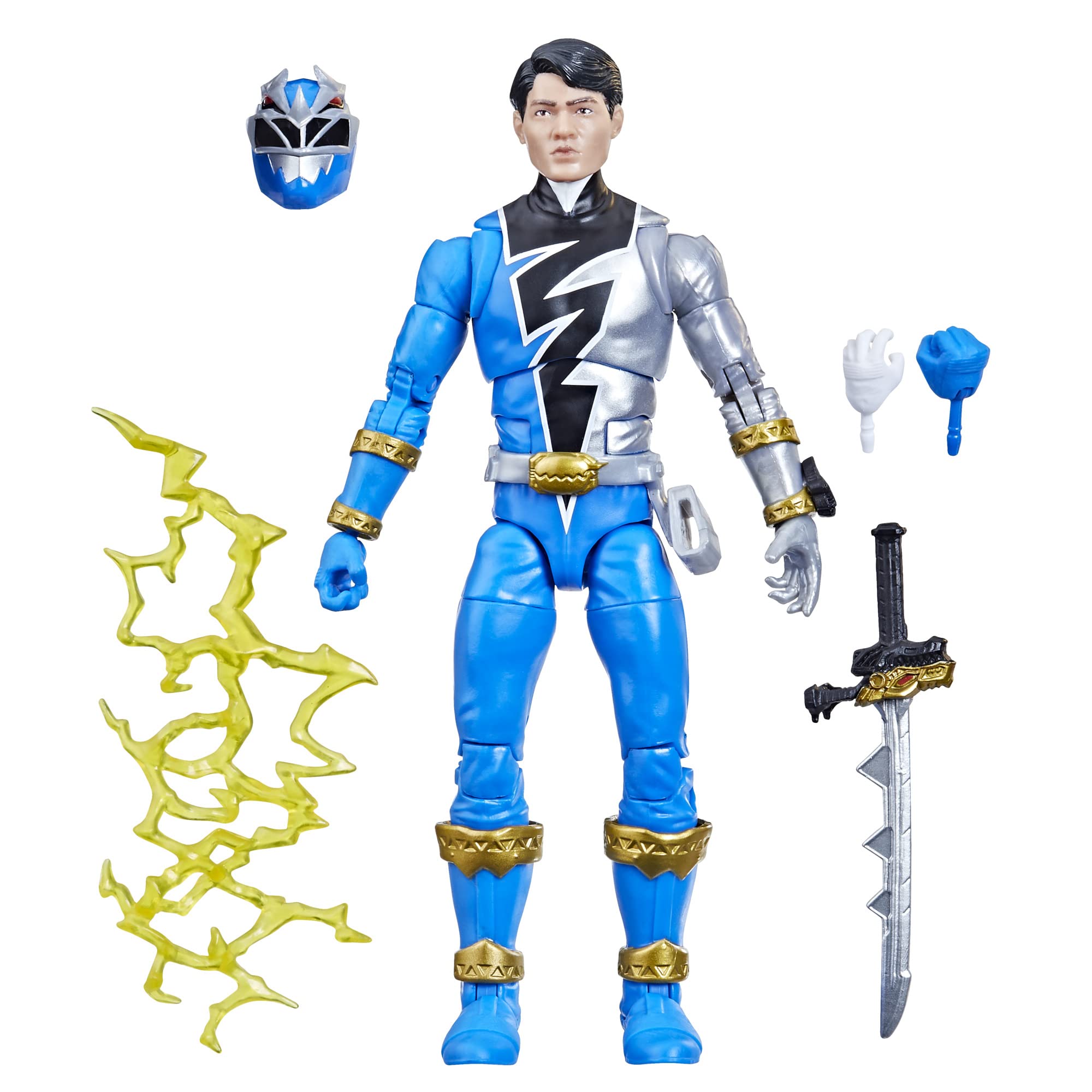 Power Rangers Lightning Collection Dino Fury Blue Ranger 6-Inch Premium Collectible Action Figure Toy with Accessories, Kids Ages 4 and Up