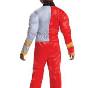 Red Ranger Toddler Size Muscle Costume, Official Power Rangers Dino Fury Outfit with Mask, Toddler Size Medium (3T-4T)