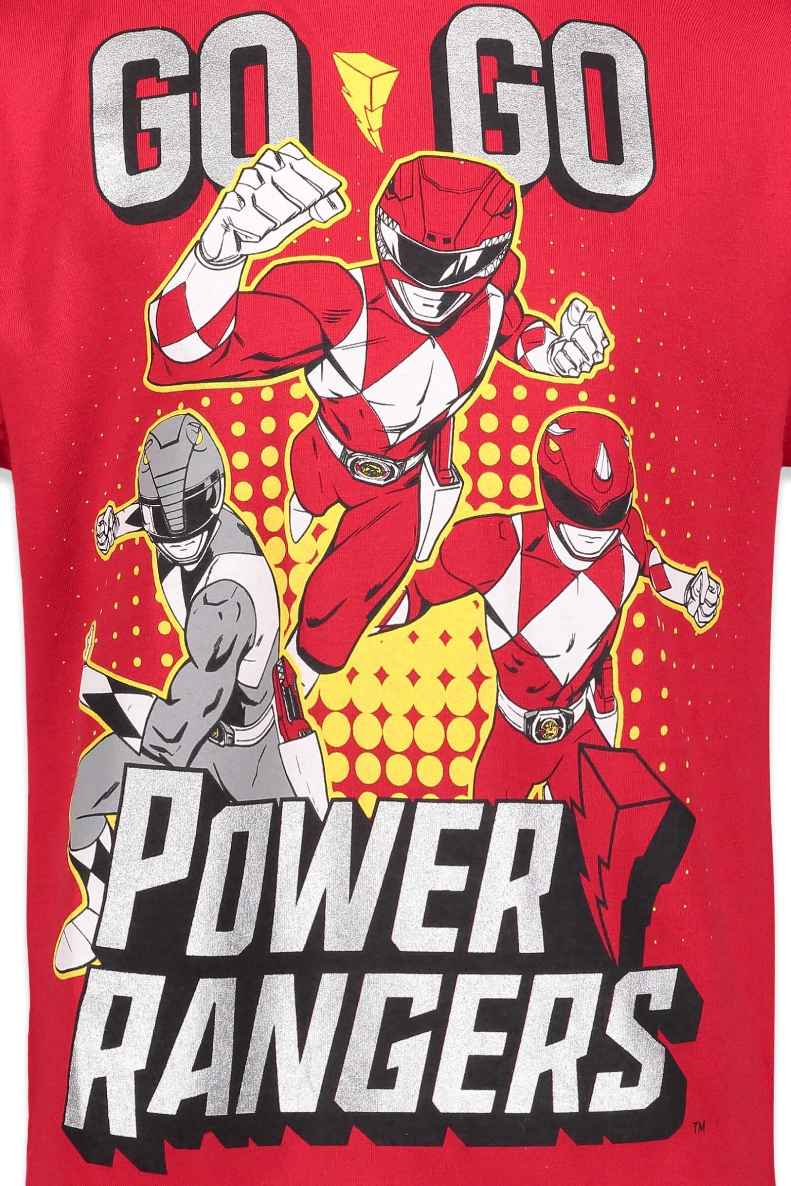 Power Rangers Toddler Boys 2 Pack Graphic Short Sleeve T-Shirt Red Grey 4T