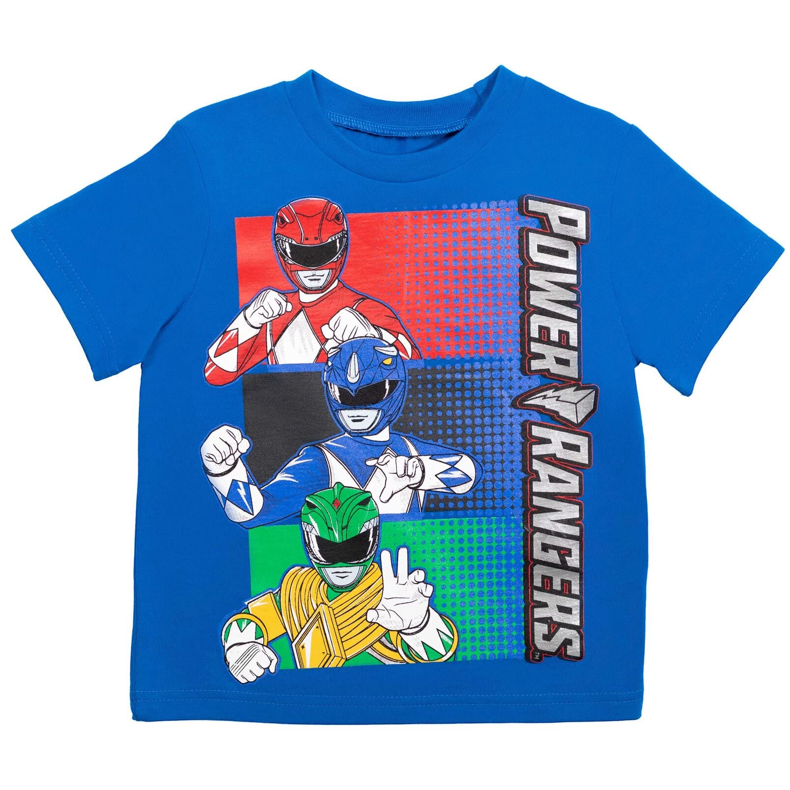 Power Rangers Toddler Boys T-Shirt and Mesh Shorts Outfit Set Blue/Black 5T