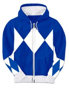 power rangers blue hooded costume sweatshirt (adult medium)