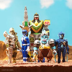 Super7 Mighty Morphin Power Rangers Blue Ranger - 3.75" Power Rangers Action Figure with Accessories Classic TV Show Collectibles and Retro Toys