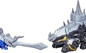 Power Rangers Dino Fury Blue Tricera Blade and Black Stego Spike Zord Toys for Kids Ages 4 and Up Zord Link Mix-and-Match Custom Build System